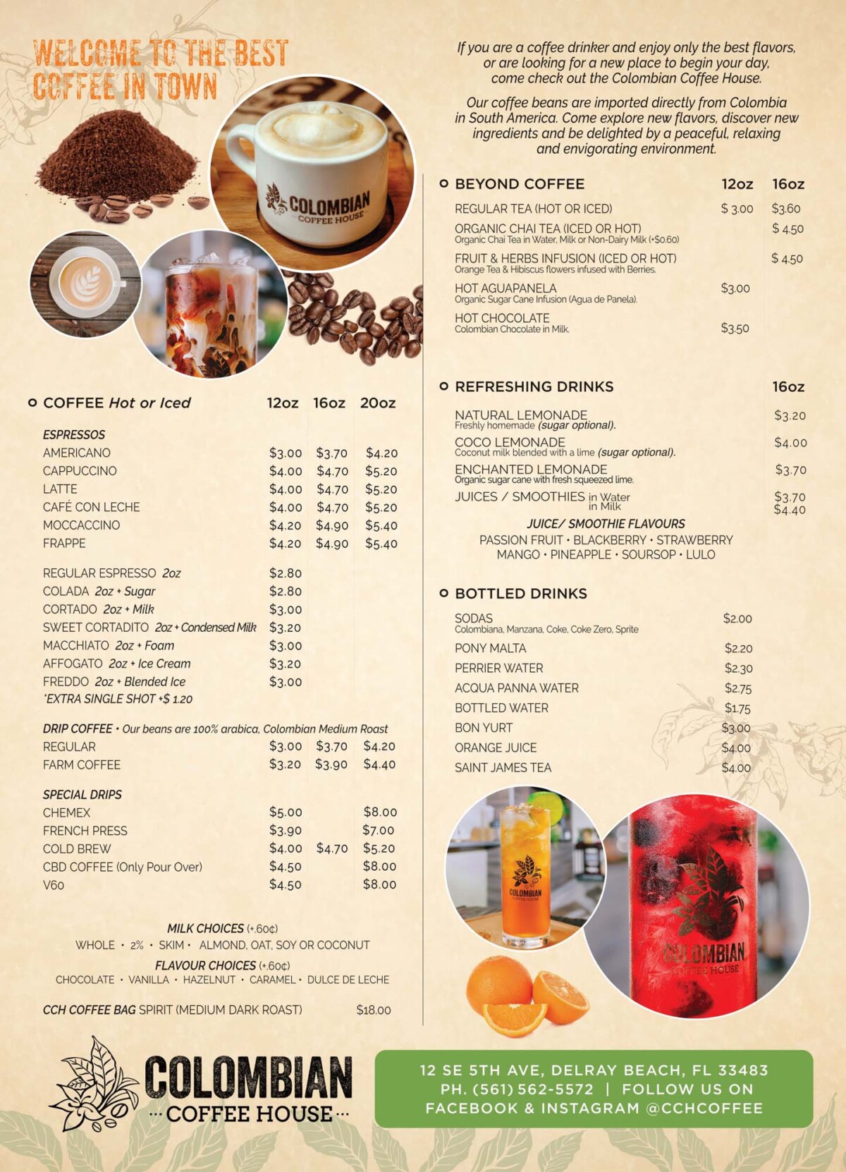 Menu – Colombian Coffee House